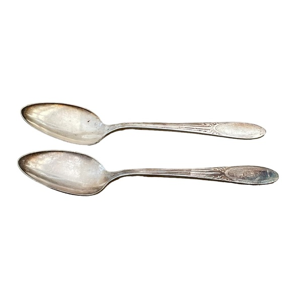 Dining | Vintage Two National Silver Co A1 Usn Engraved Spoons Us Navy ...
